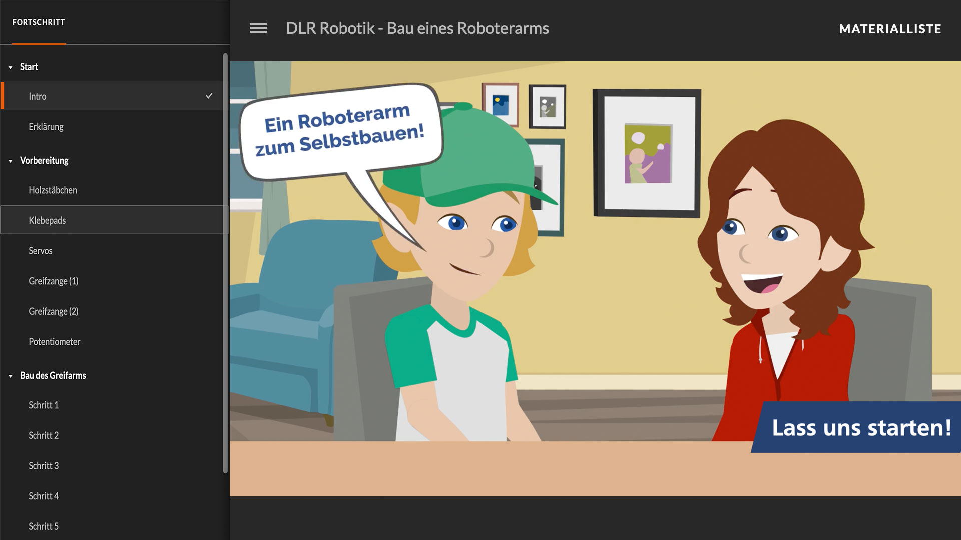 Web-Based-Training: Bau eines Roboterarms – Space2School